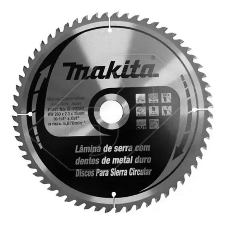 Disco Sierra para Madera 260 x 30 x 2.30 mm 60 Dientes Makita B-19283 ...