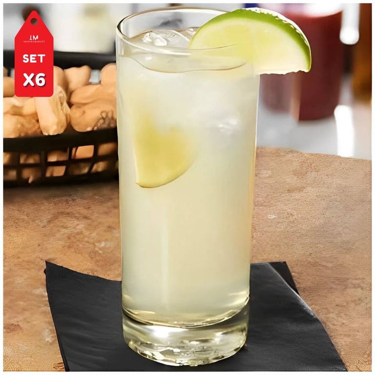 Set de 6 vasos de vidrios largos para tragos INSPIRA | falabella.com
