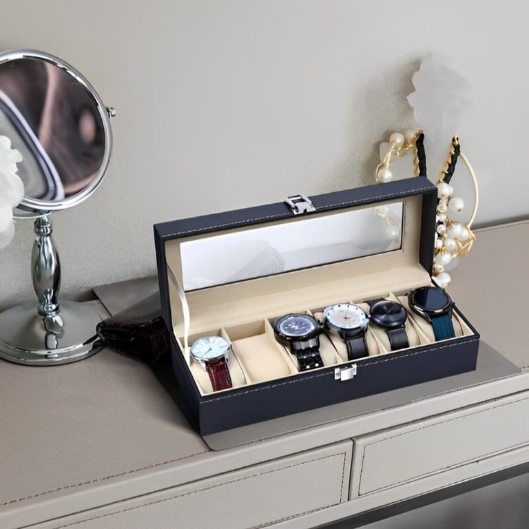 Caja Porta Relojes de Lujo Elegante 6 Compartimientos INSPIRA ...