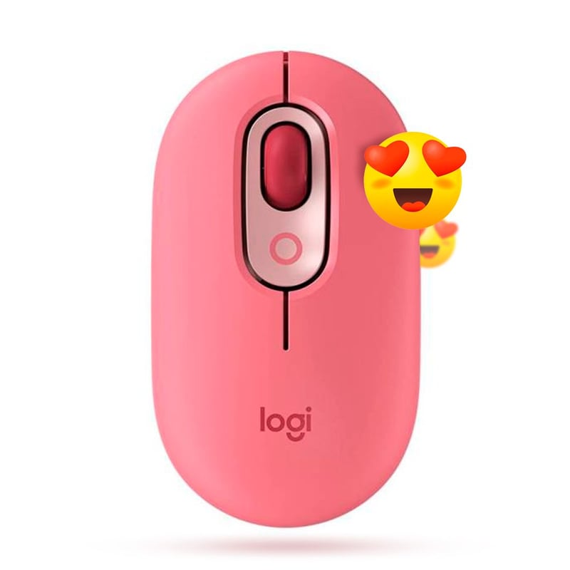 Mouse Logitech pop inalambrico Bluetooth USB boton emojis - Rosa ...