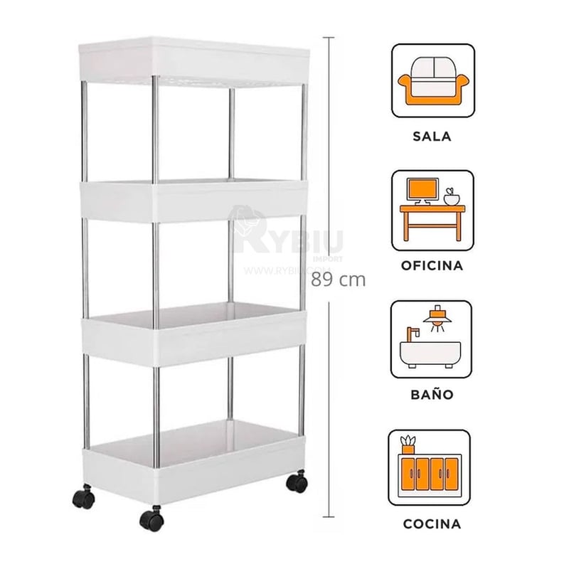 Estante 4 Niveles con Ruedas Cuadrado Multiuso | Sodimac Perú