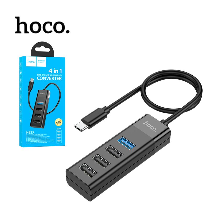 CONVERTIDOR ADAPTADOR HUB 4 EN 1 HB25 TYPE C HOCO | falabella.com