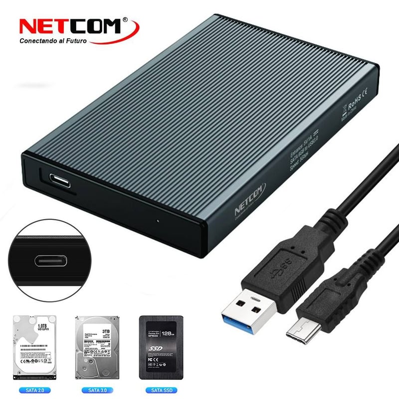 Case Disco Duro Externo Sata 2.5" Usb 3.0 NETCOM HDD SDD GENERICO | falabella.com