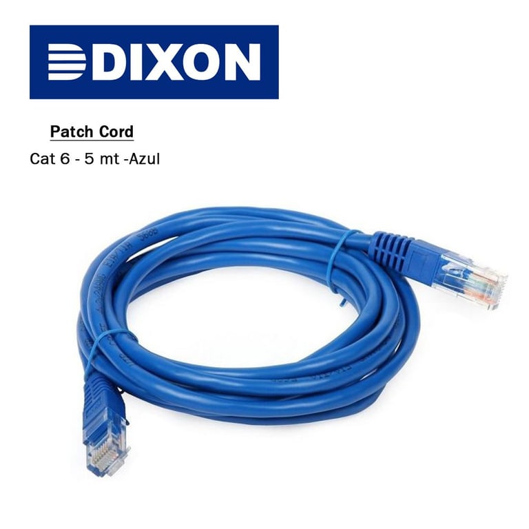 Cable de Red Patch Cord Dixon Cat 6 Certificado 5 MT Azul DIXON ...
