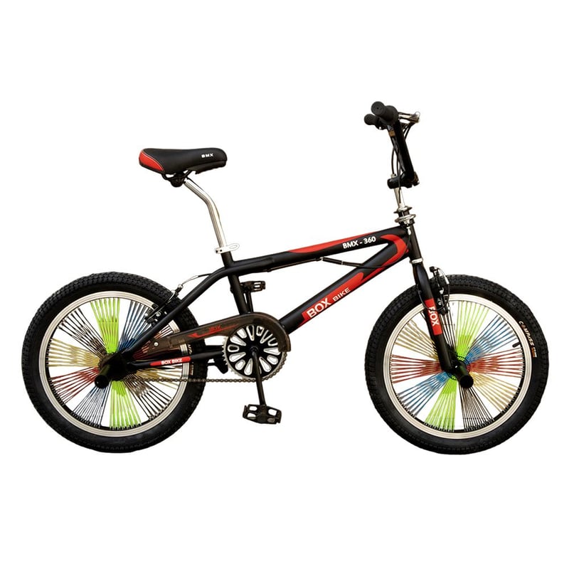 Bicicleta Box BMX con Rayos de Colores - Negro con Rjo BOX BIKE ...