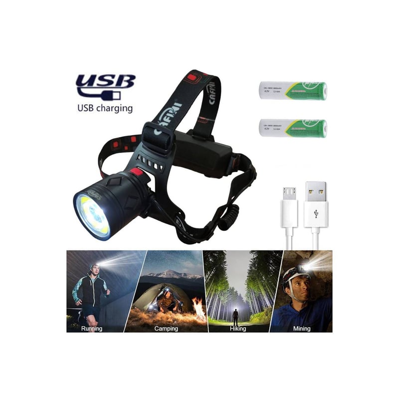 Linterna frontal recargable Cafini Luz led fuerte CN-L7668C CAFINI ...