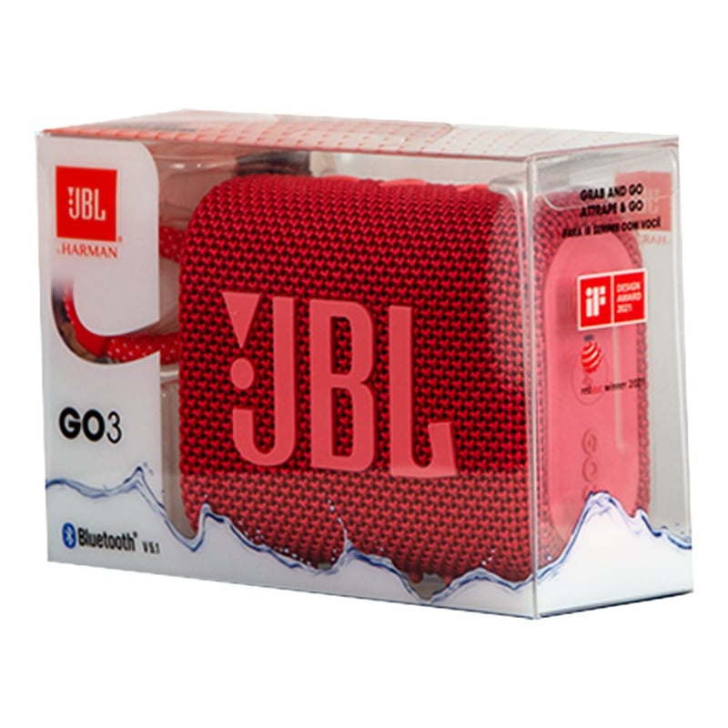 Parlante JBL Go3 Bluetooth IPX7 Resistente Polvo Agua - Rojo JBL ...