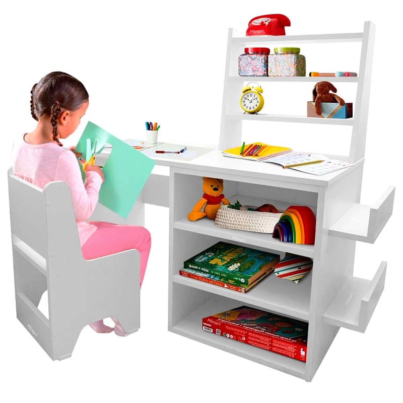 Escritorio Infantil Mesa con Estantes Organizador y Silla M54 MINARI ...