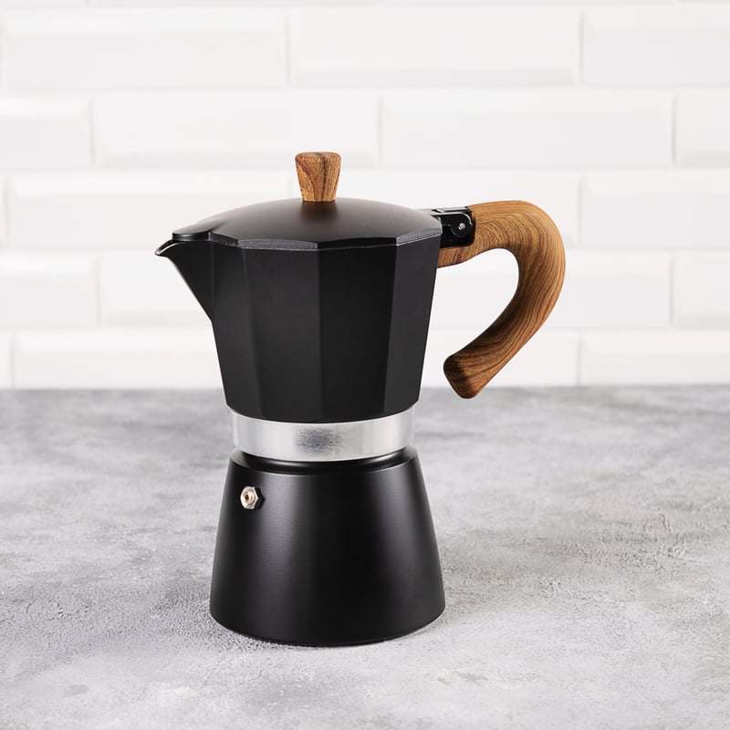 Cafetera Moka negra para 6 tazas de café espresso | Sodimac Perú