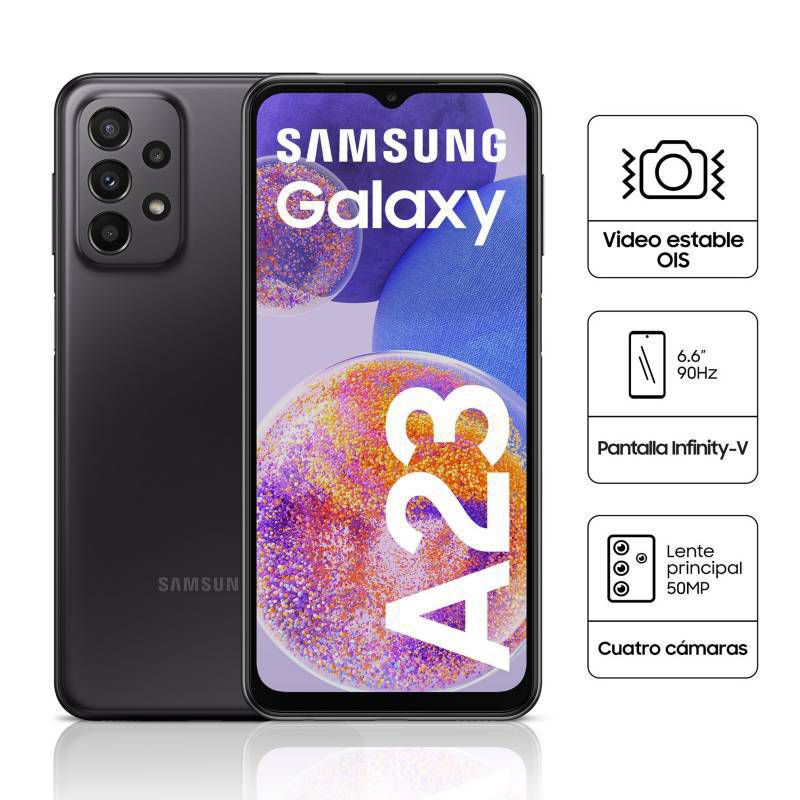 CELULAR SAMSUNG A23 DE 128 GB ROM Y 4 GB RAM NEGRO SAMSUNG | falabella.com
