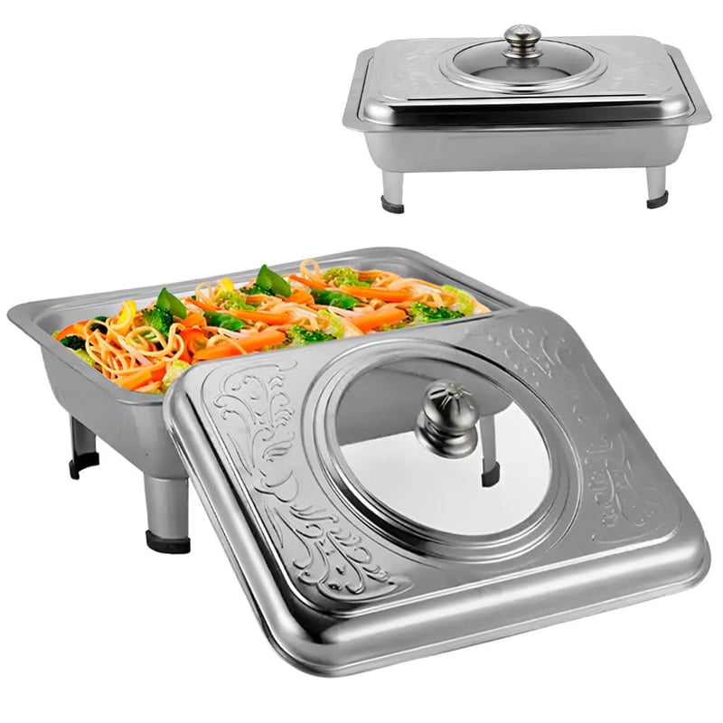 Bandeja de Alimentos Buffet Recipiente Acero Inoxidable Elegante B32 ...