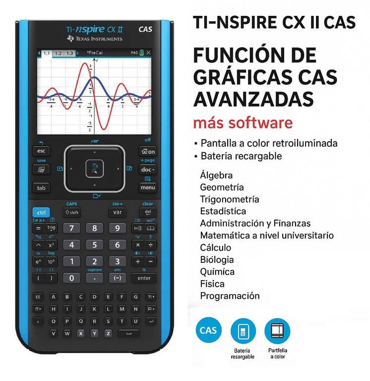 Calculadora Gráfica Texas Instruments TI-Nspire CX II CAS TEXAS ...