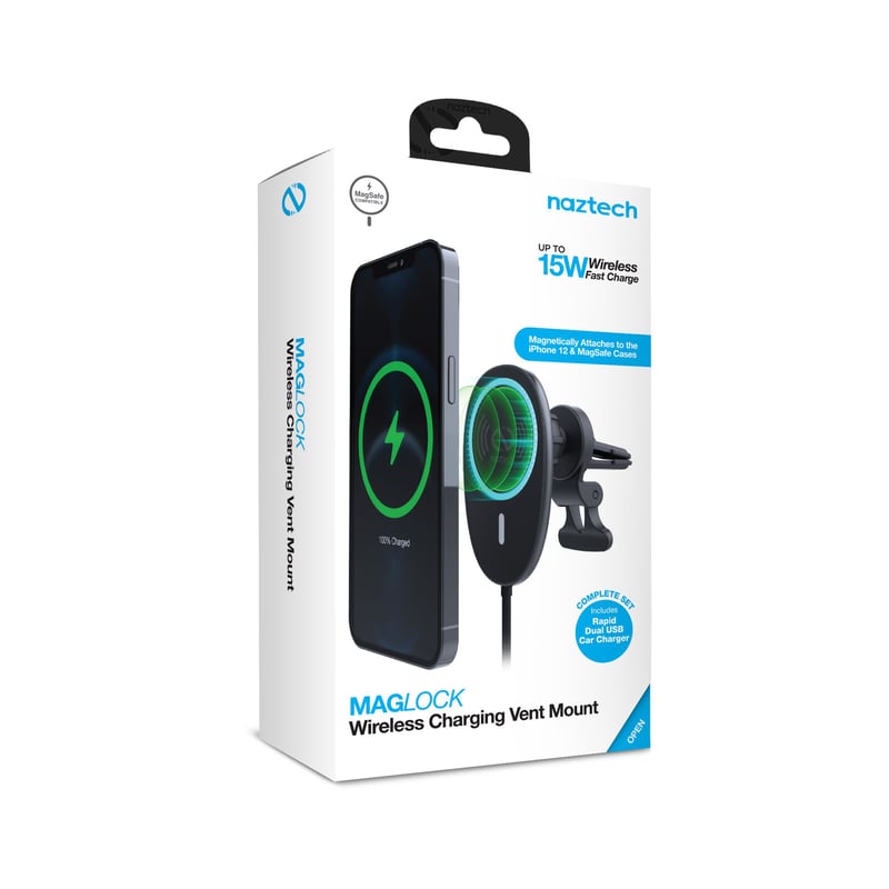 Naztech MagLock 15W Wireless Charging Vent Mount Black NAZTECH ...