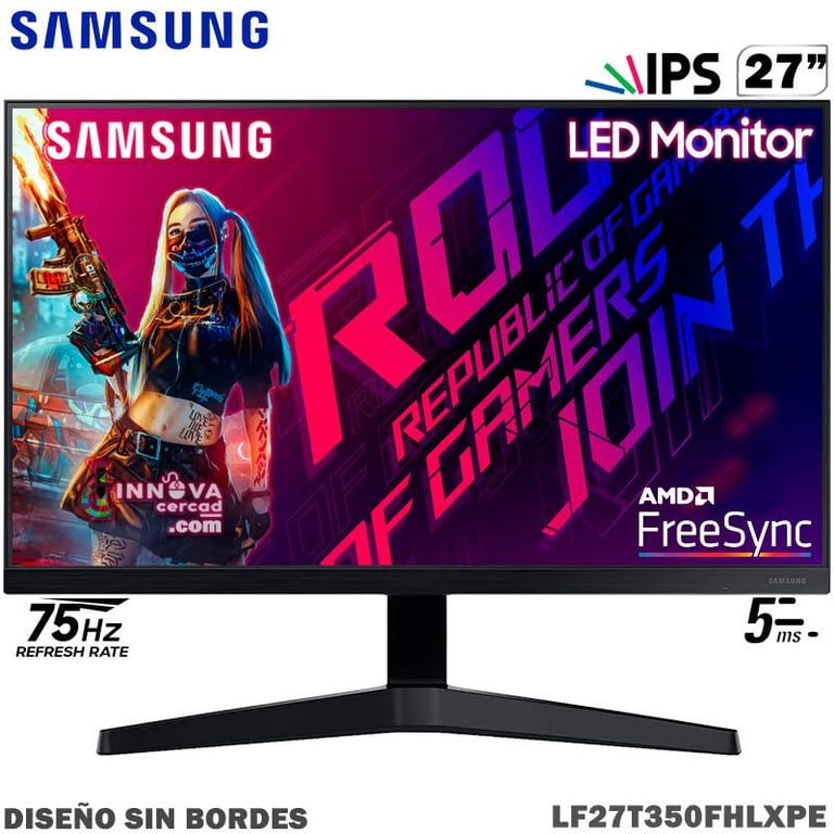 Monitor Samsung LF27T350FHLXPE 27 FHD LED IPS 75hz 5ms AMD FreeSync ...