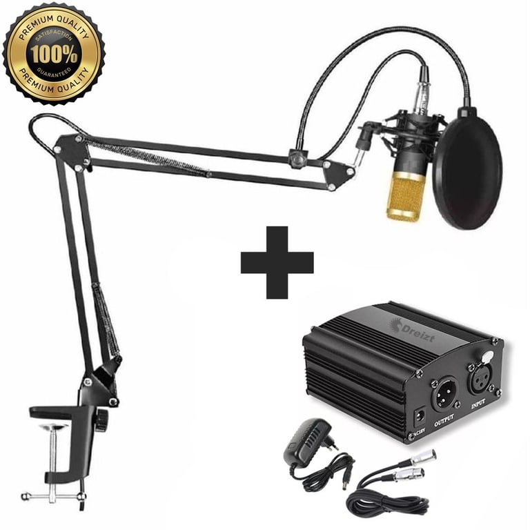Combo Micrófono Bm800 profesional y Phantom Power Dreizt DREIZT ...