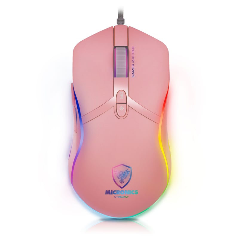 Mouse Gamer Rosado 7B 6400DPI MICRONICS STINGRAY GM813p MICRONICS ...