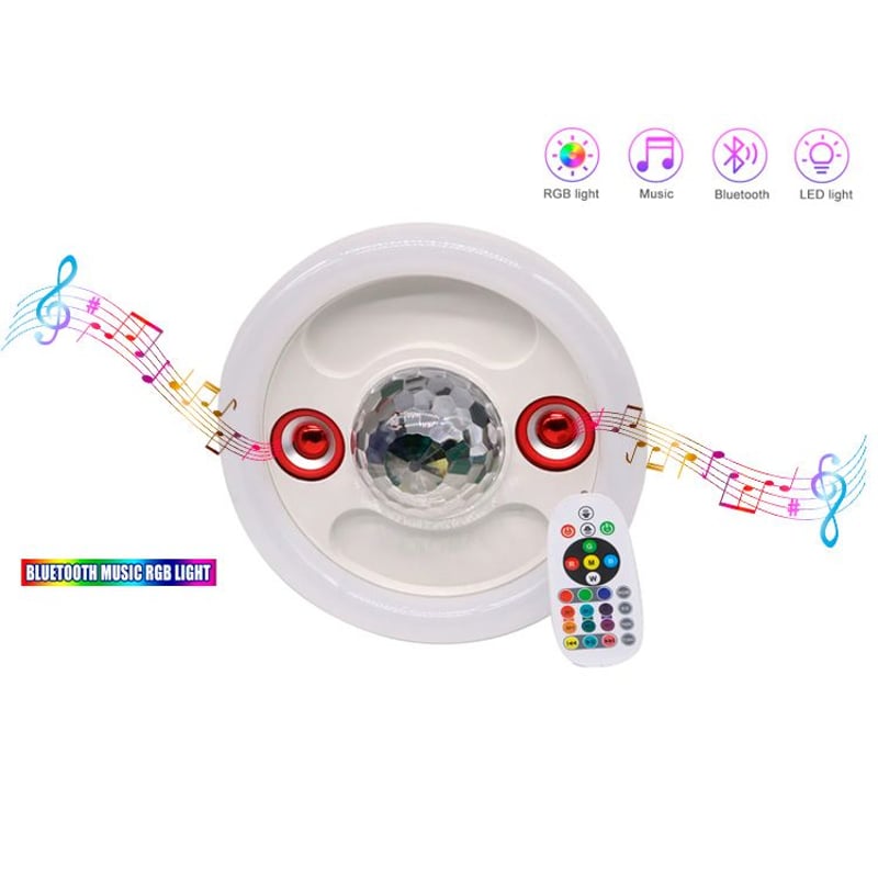 FOCO MULTICOLOR LED DE 48W BLUETOOTH CON DOS PARLANTES. GENERICO ...