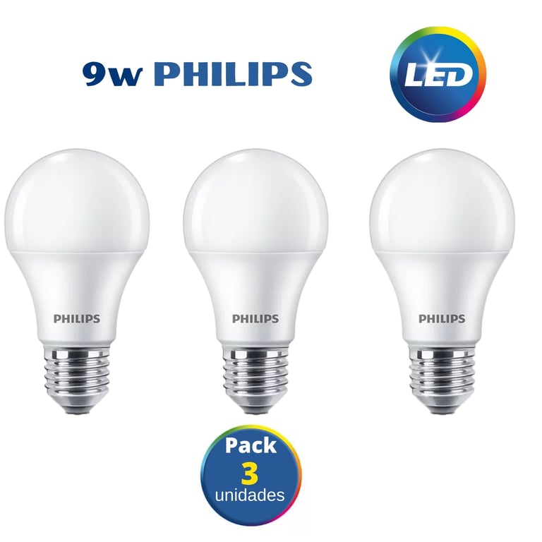 Foco led philips 9w ecohome / pack 3 unidades. PHILIPS | falabella.com