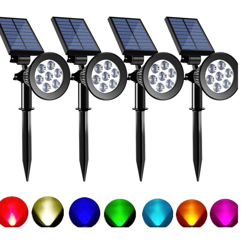 REFLECTOR SPOT LIGHT RECARGABLE CON ENERGIA SOLAR LUZ RGB GENERICO ...