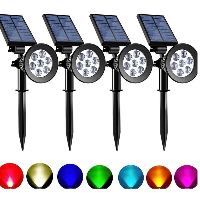 REFLECTOR SPOT LIGHT RECARGABLE CON ENERGIA SOLAR LUZ RGB GENERICO ...
