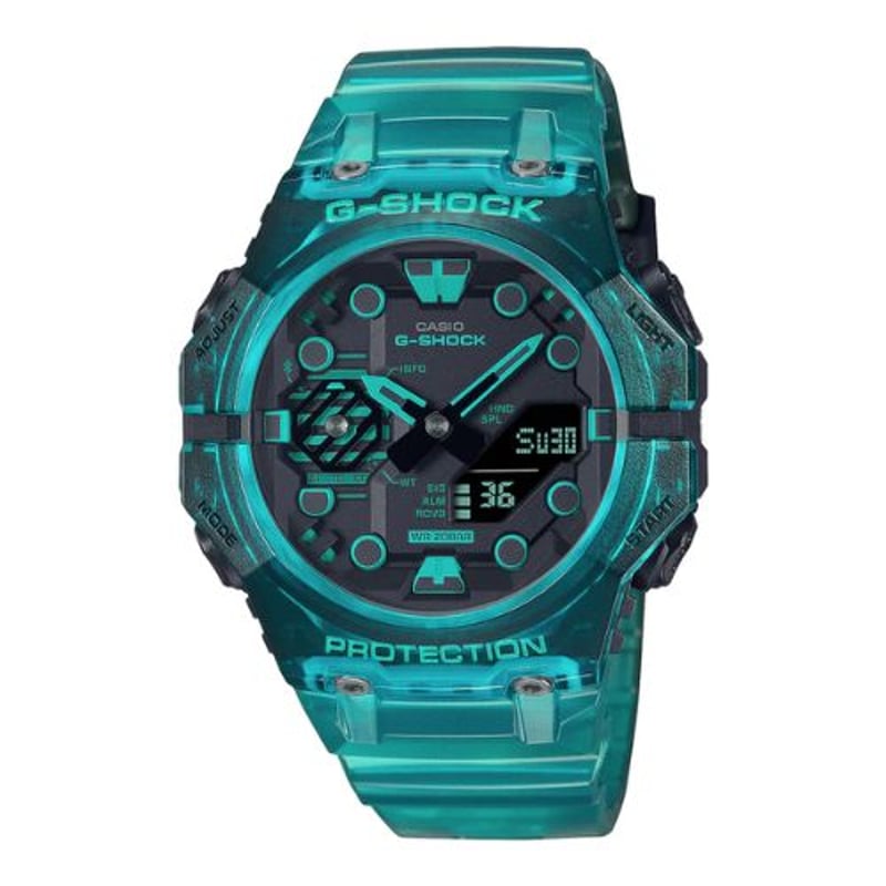 Reloj G-Shock Resina Transparente Turquesa Azul Negro GAB001G-2A G ...