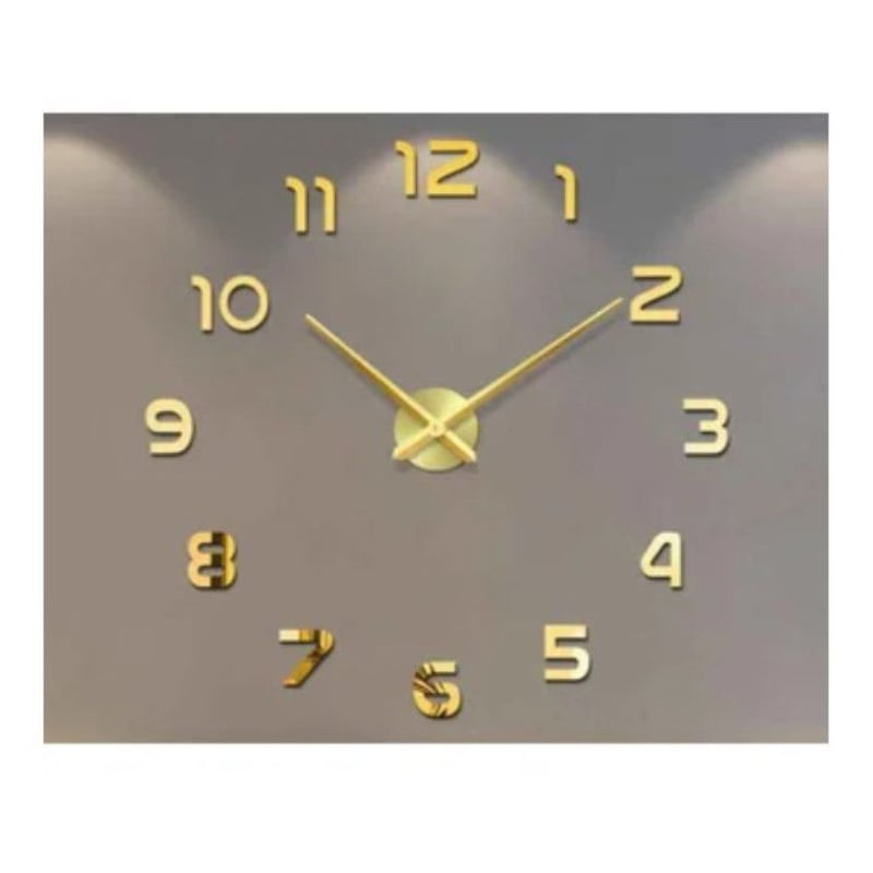 Reloj de pared 3d decorativo dorado grande | Sodimac Falabella