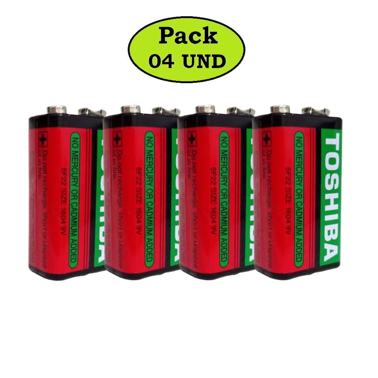Batería Pila 9v Toshiba 6F22 Heavy Duty - Pack 04 UND TOSHIBA | falabella.com