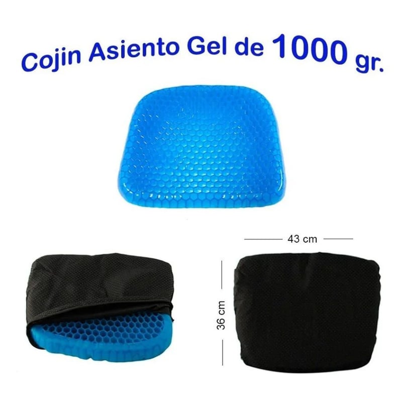 Asiento cojín flexible gel para sillas auto oficina de 1000grs GENERICO ...