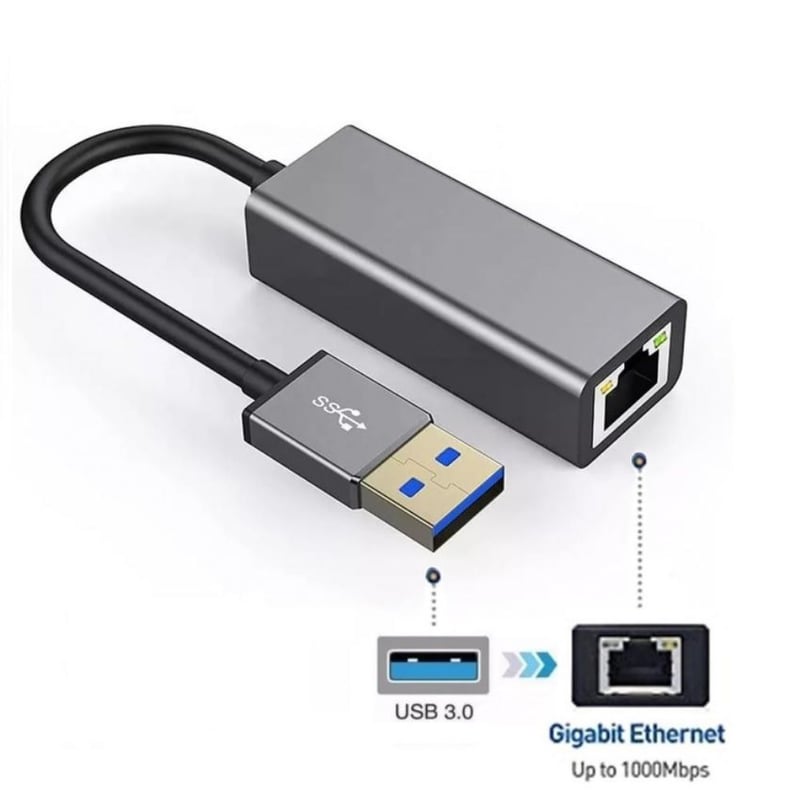Adaptador de Red Tipo Usb 3.0 a Rj45 Gigabit Windows Mac - ALUMINIO OEM ...