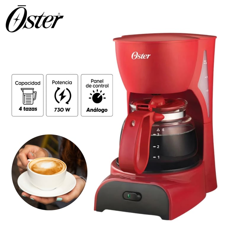 Cafetera Oster con filtro permanente de 4 tazas BVSTDCDR5R OSTER ...
