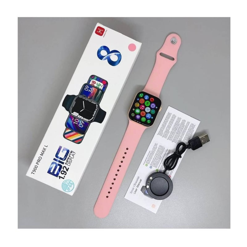 Smartwatch T900 Pro Max Serie 8 LCD HD Rosado GRETAIL | falabella.com