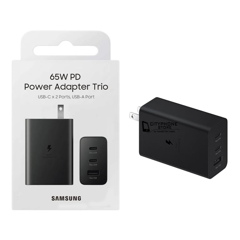 Cargador Power Adapter Samsung Trio 65W PD Original Negro SAMSUNG | falabella.com
