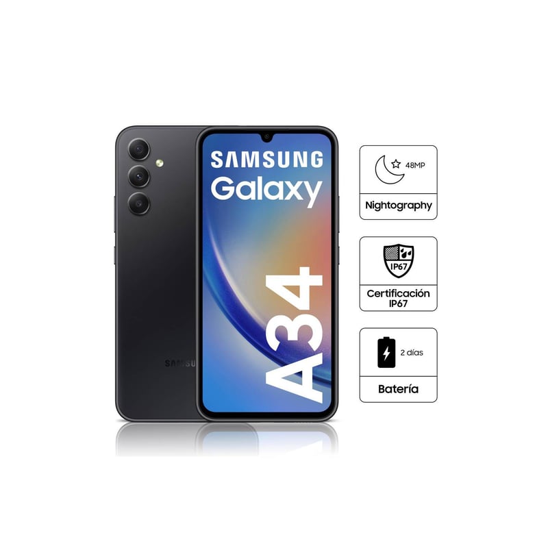 Galaxy A34 256GB 8GB 5G Graphite SAMSUNG | falabella.com