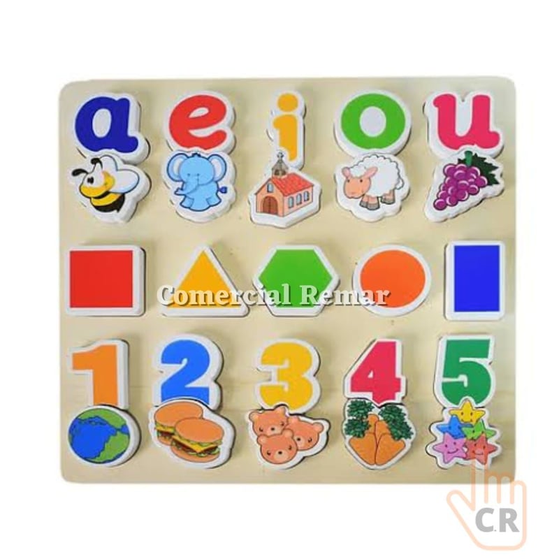 Rompecabezas de Vocales Números y Figuras Geométricas GENERICO ...