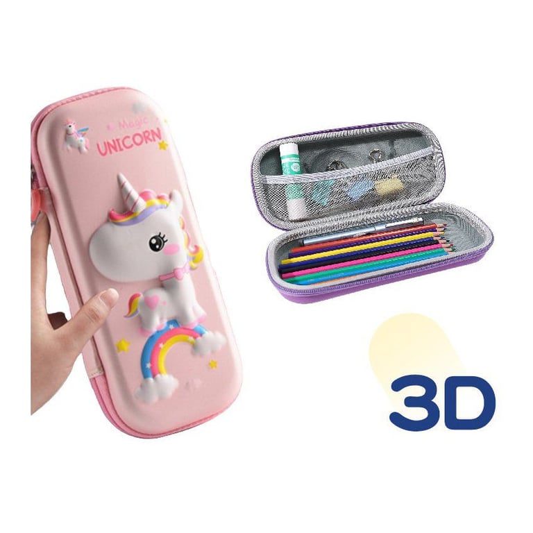 Cartuchera escolar kawaii modelo 3d para niñas - unicornio GENERICO ...