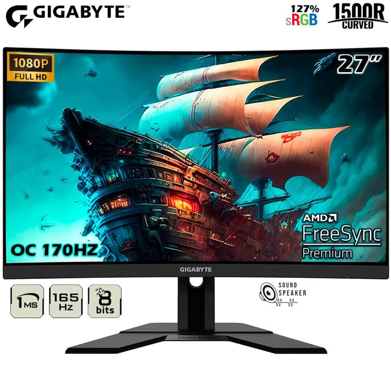 Monitor Gigabyte G27FC 27 VA FULL HD OC170hz 1MS Freesync Premium ...