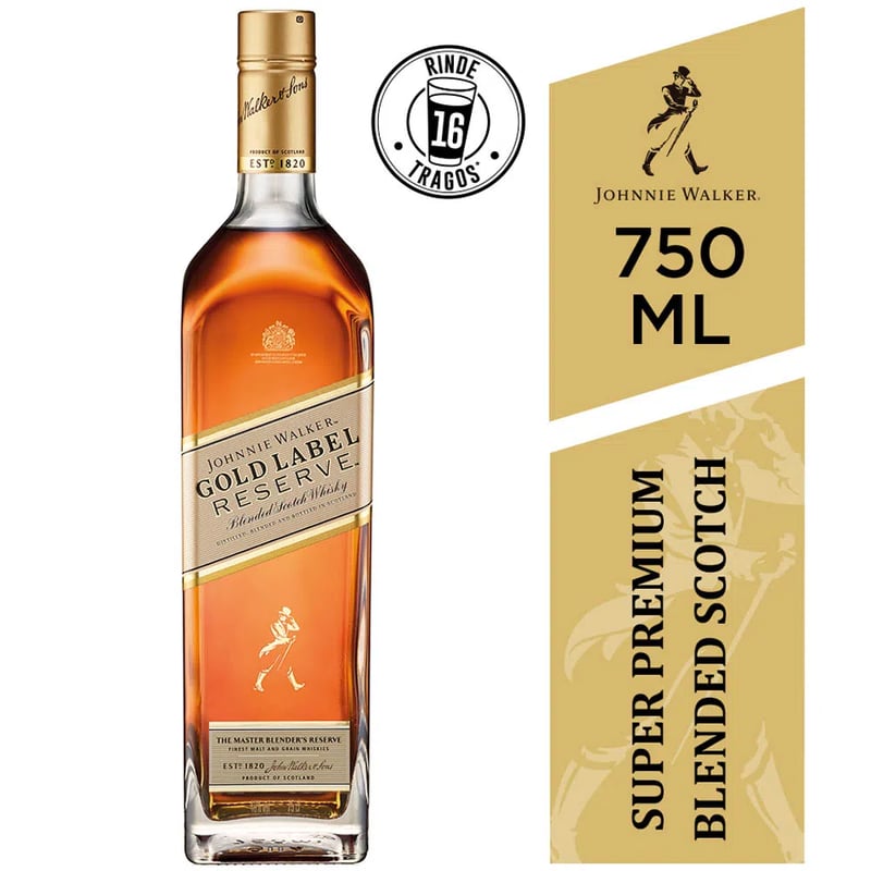 Whisky JOHNNIE WALKER Gold Label Botella 750ml JOHNNIE WALKER ...