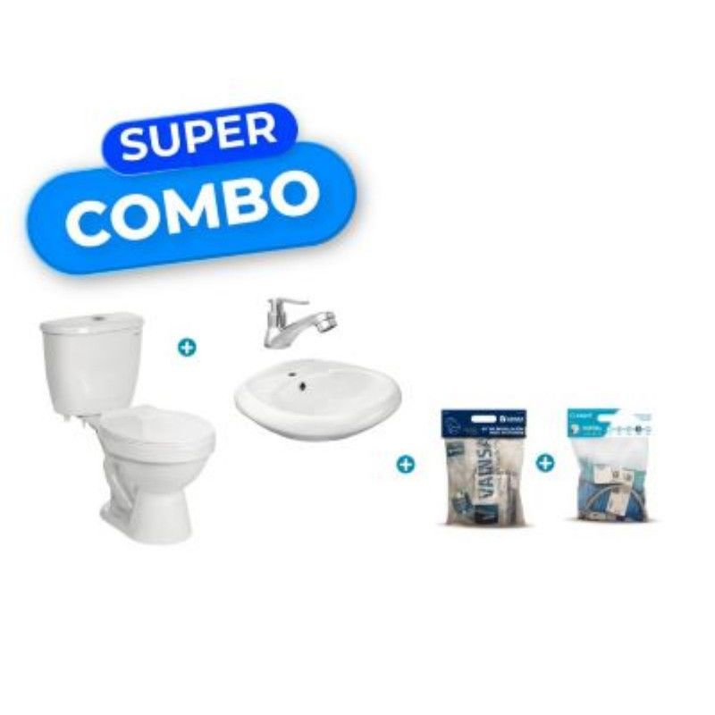 INODORO LAVATORIO CON GRIFERIA Y KIT INSTALACION ITALGRIF - AMANCAES ...