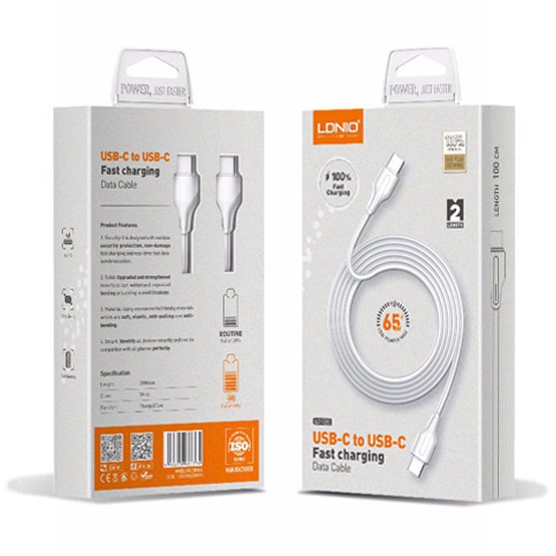 Cable LDNIO Tipo C a Tipo C 65W PD/QC 2 Metros LDNIO | falabella.com