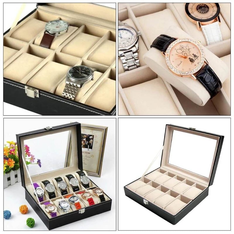 Porta Reloj Elegante Caja De Lujo Organizador De 12 Relojes GENERICO ...