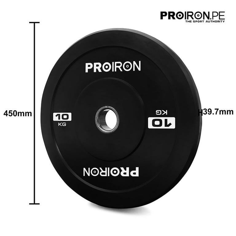 Discos Olimpicos Bumper Negros PROIRON de 10 KG (x2) PROIRON | falabella.com