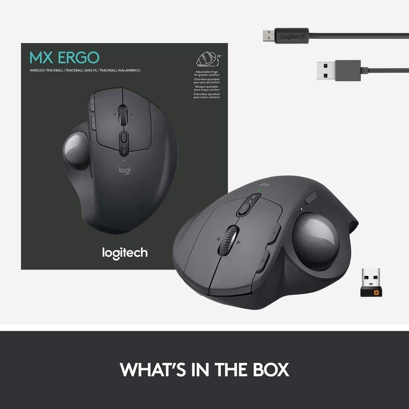 MOUSE LOGITECH MX ERGO WIRELESS TRACKBALL BLACK LOGITECH | falabella.com