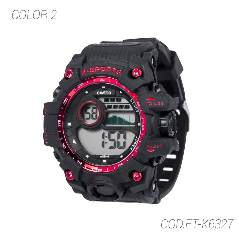 RELOJ RESISTENTE HOMBRE ET-K6327 EWTTO - Rojo EWTTO | falabella.com