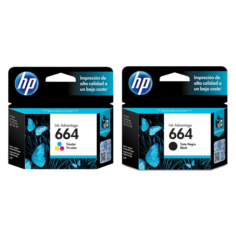 KIT DE CARTUCHO DE TINTA HP 664 NEGRA / COLOR ORIGINAL HP | falabella.com