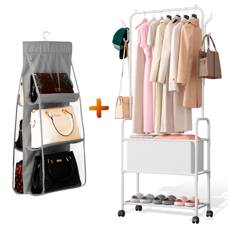 Colgador Perchero con Ruedas W41 BL Y Organizador de Carteras W76 PL ...