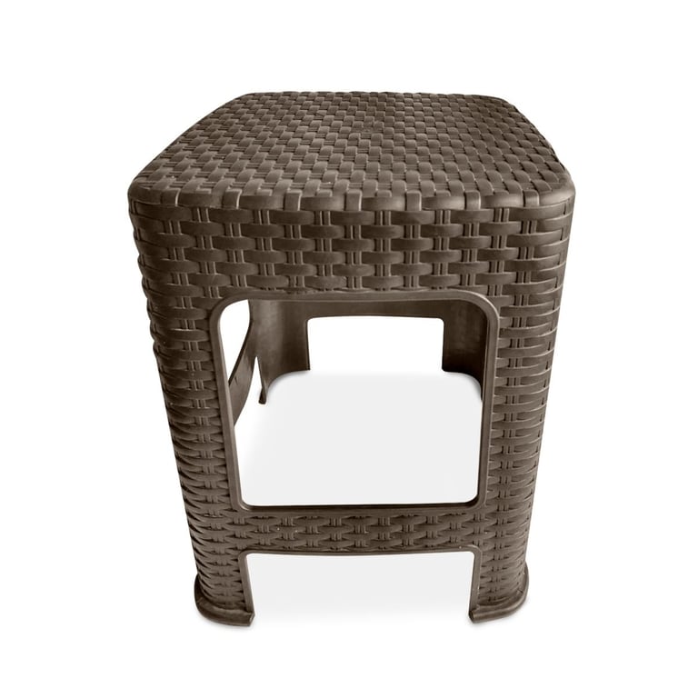 Banco Banquito Modelo Tipo Ratán Plástico Color Marrón GRETAIL ...