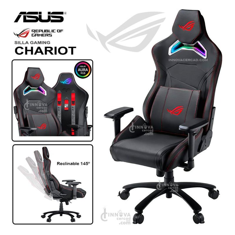 Silla gaming asus rog chariot sl300c aura rgb brazos 4d ASUS ...
