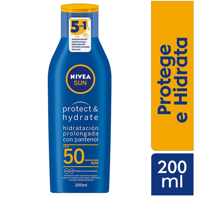 Protector Solar Nivea Protege e Hidrata FPS 50 frasco 200ml NIVEA ...