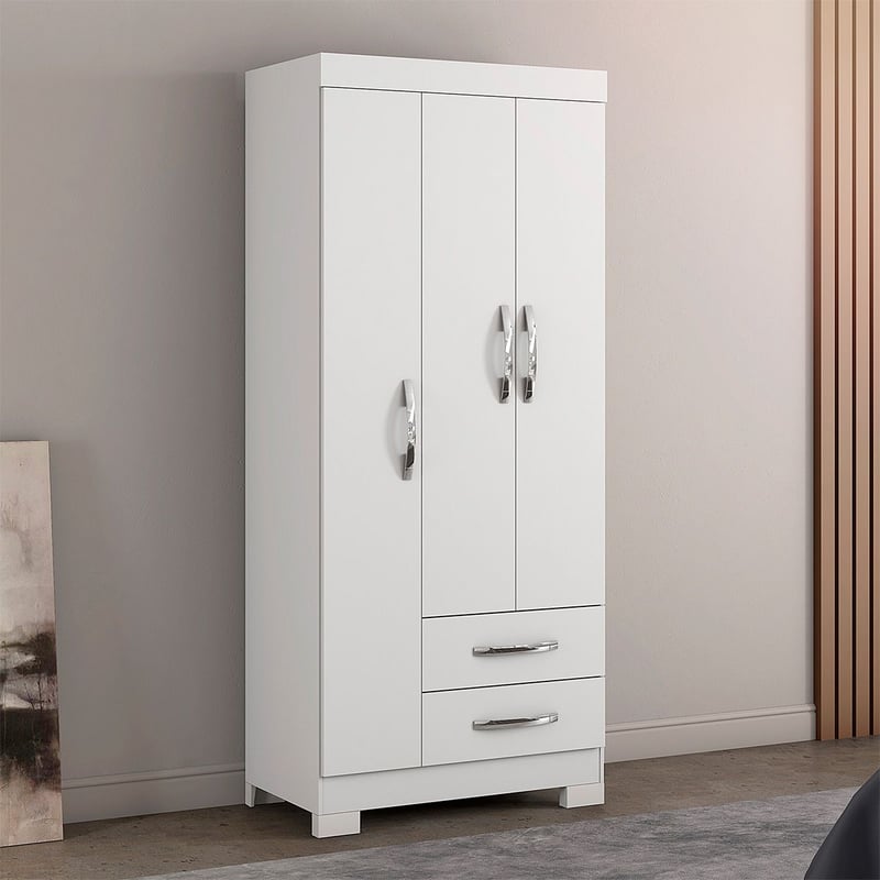 Ropero 3 puertas 2 cajones NT 5000 MDP Blanco | Sodimac Falabella
