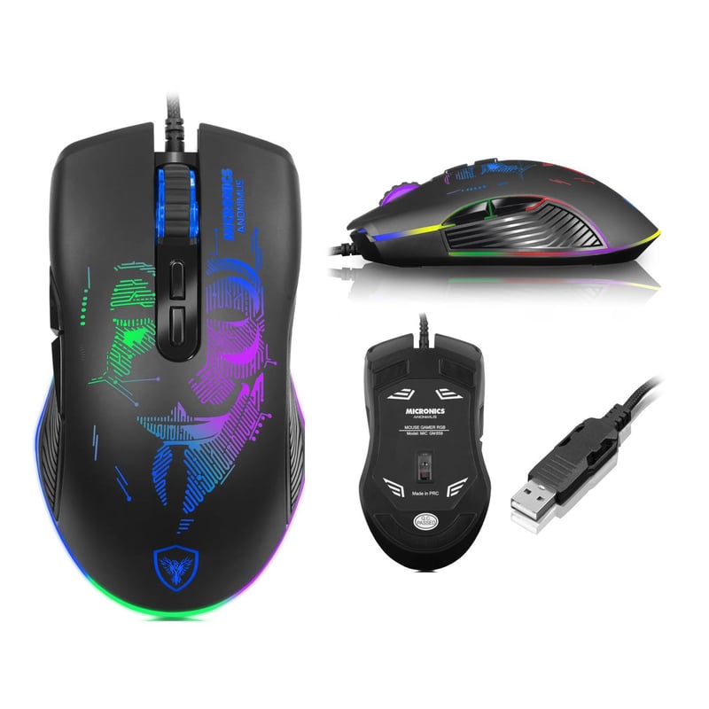 Mouse Gamer Micronics MIC GM859 ANONIMUS 7 Botones RGB Running ...